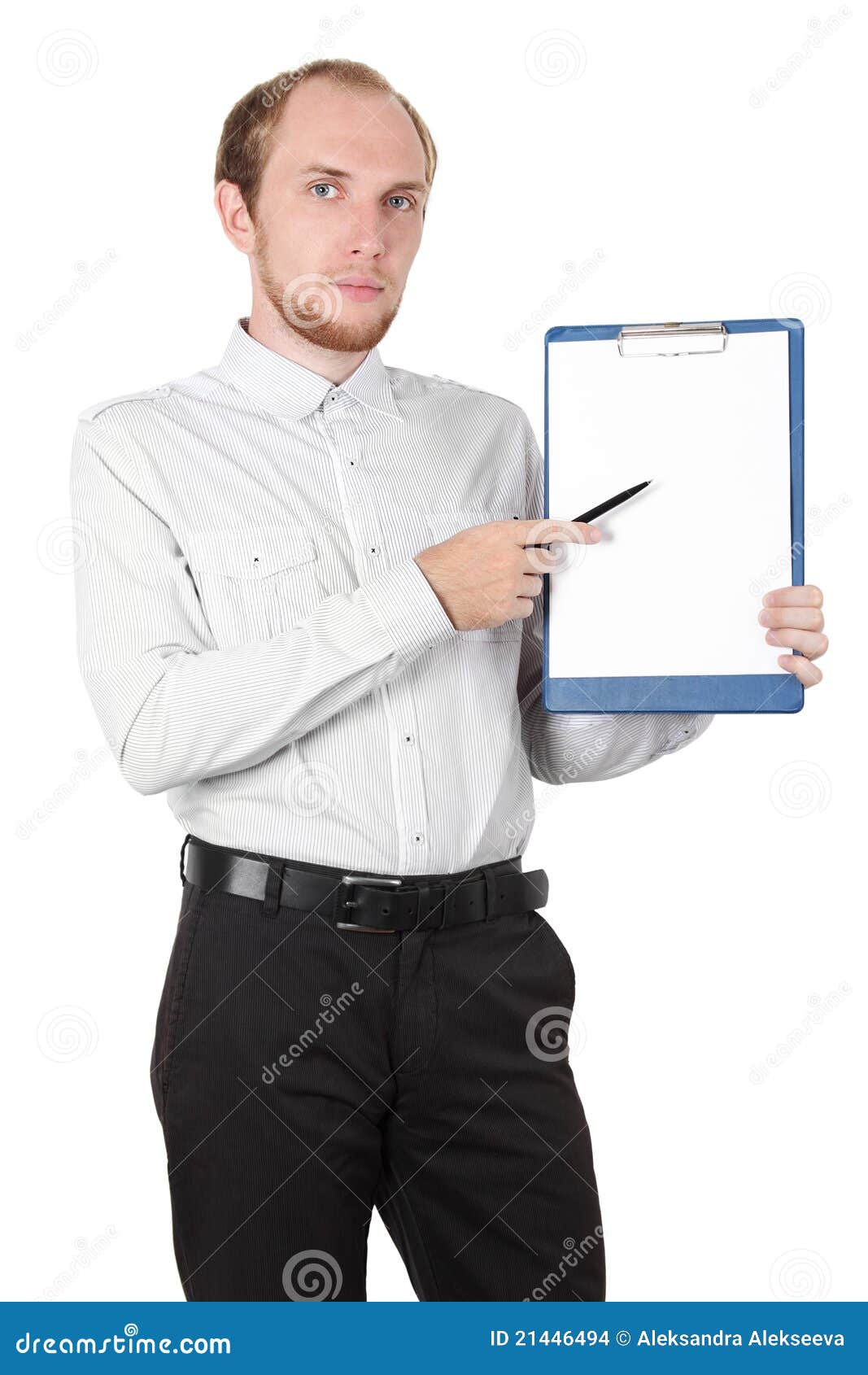 Businessman Showing Paper Document Isolated Stock Photo - Image of ...