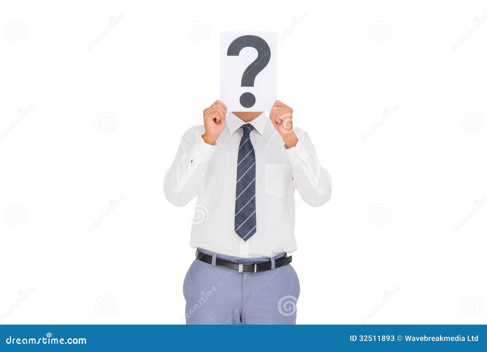 Businessman Showing A Paper With A Question Mark Stock Image - Image of ...