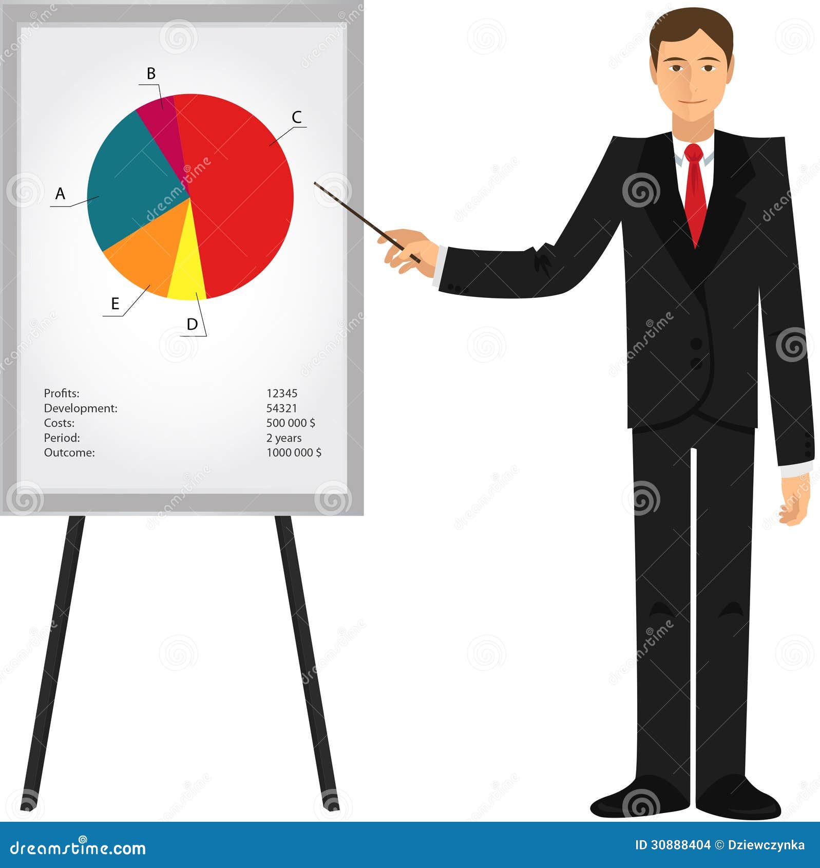 Businessman Showing the Presentation Stock Illustration - Illustration ...