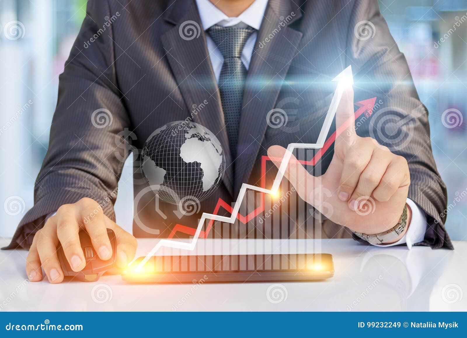 Businessman Showing Profit Growth . Stock Image - Image of benefit ...