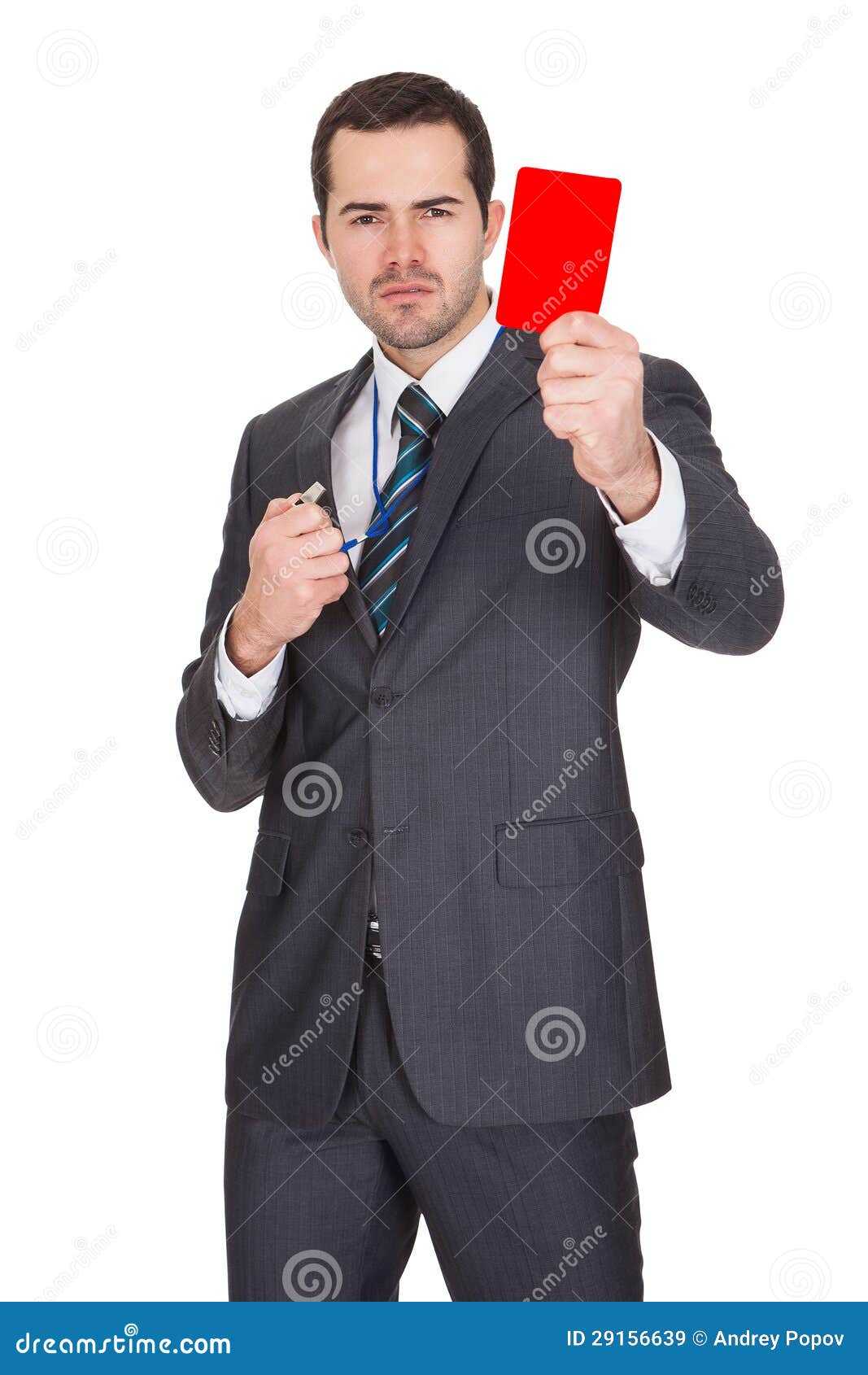 Businessman Showing Red Card Stock Image - Image of business ...