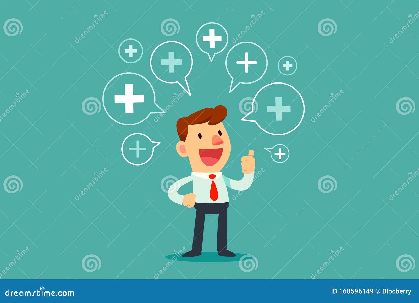 Businessman Showing Thumb Up with Positive Thinking Symbol Stock Vector ... Businessman Showing Thumb Up with Positive Thinking Symbol Stock Vector ...