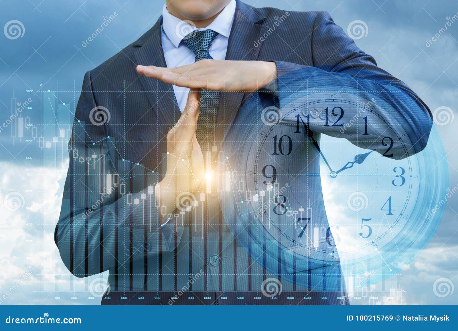 Businessman Showing Time Out . Stock Image - Image of corporate ...