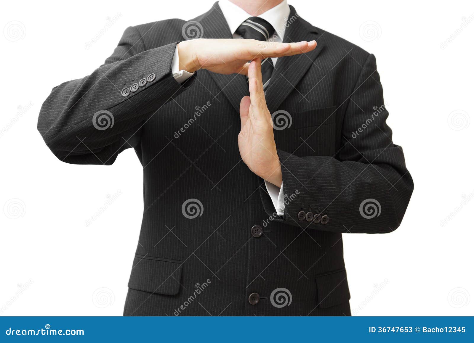 Businessman Showing Time Out Sign with Hands Stock Image - Image of ...