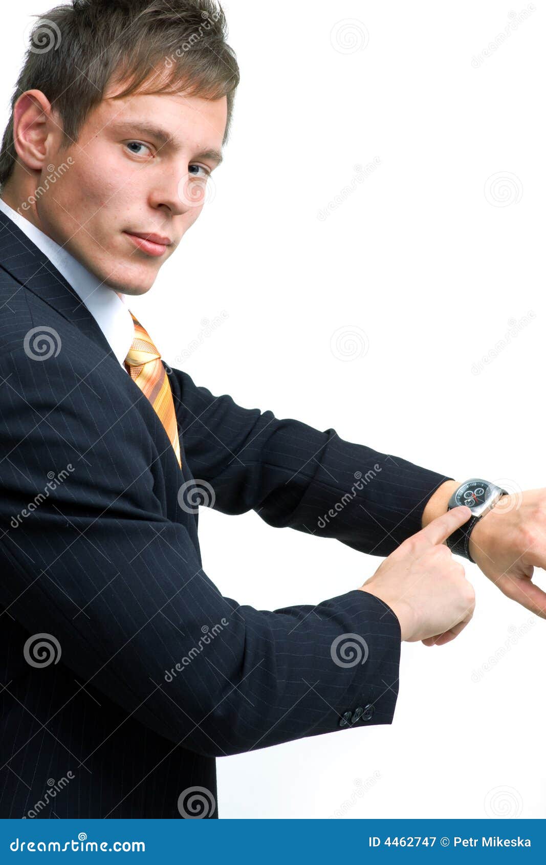 Businessman showing watch stock image. Image of showing - 4462747