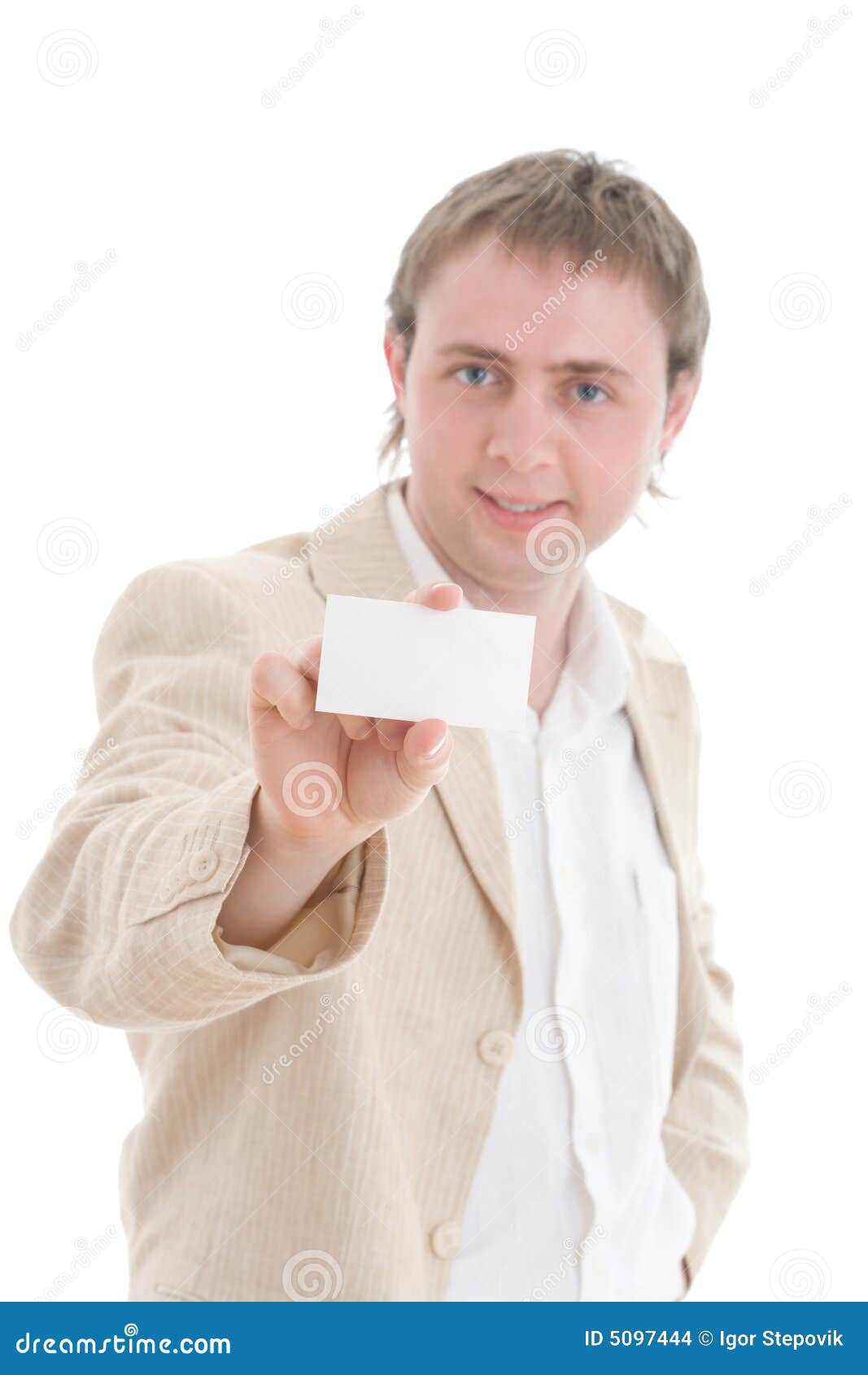 Businessman Showing Your Card Stock Photo - Image of introduce ...