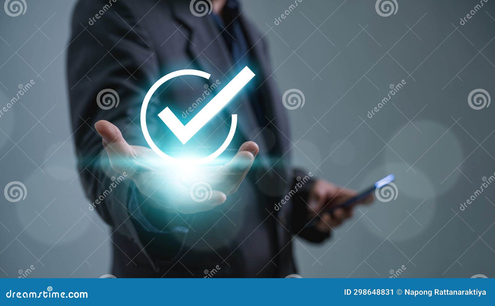 A Businessman is Shown Checking the Appropriate Boxes in the Quality ...