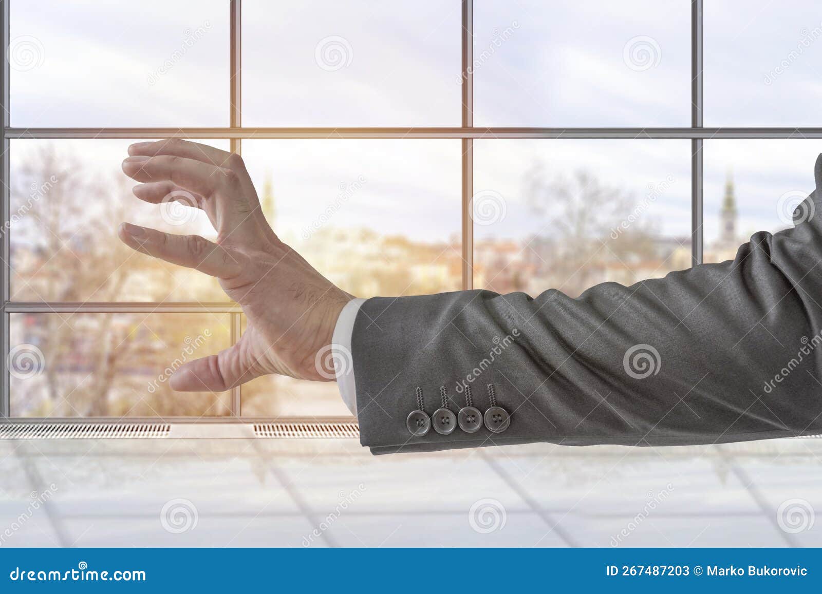 Businessman Shows Attacking Claw Hand in the Office Stock Image - Image ...