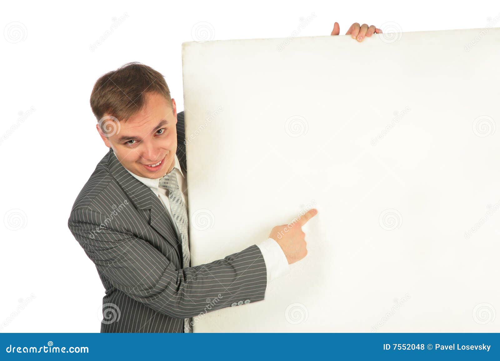 Businessman shows on board stock photo. Image of person - 7552048