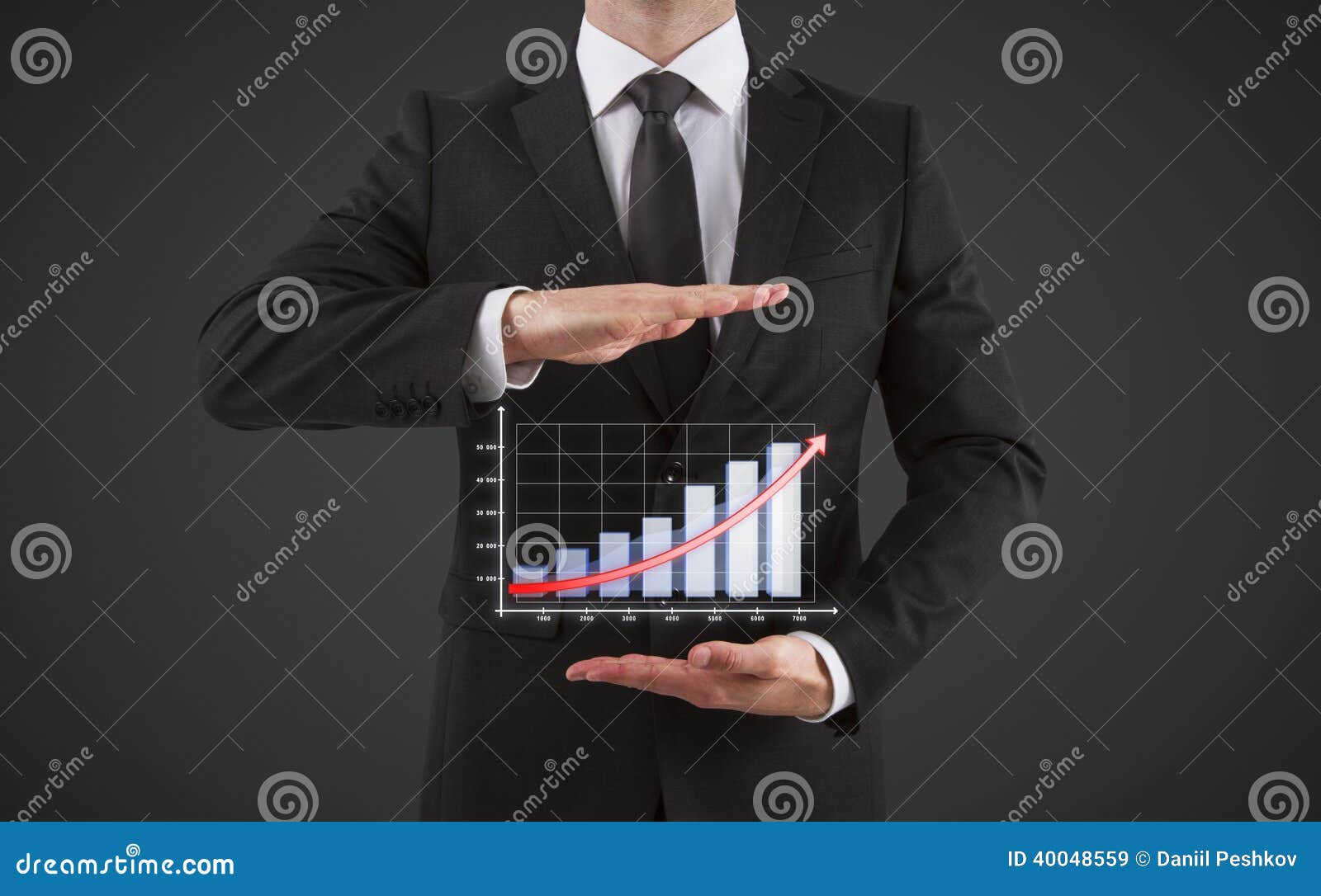 Businessman shows chart stock image. Image of businessman - 40048559