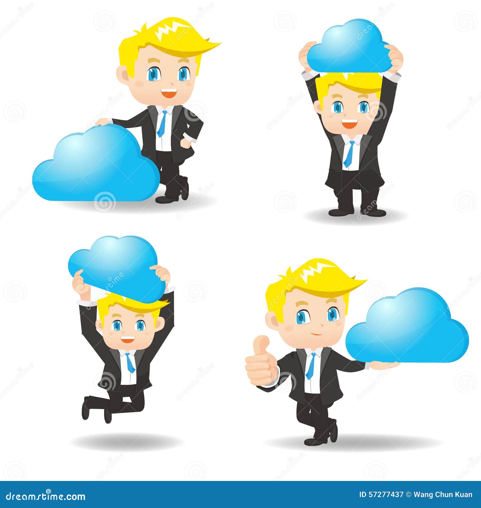 Businessman Shows Cloud Computing Technology Stock Vector ...