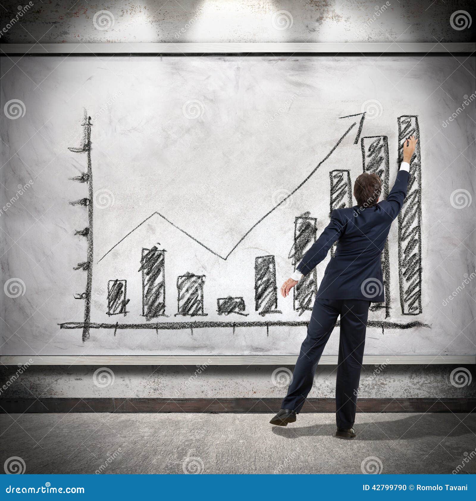 Businessman Shows Economic Growth Stock Photo - Image of statistics ...