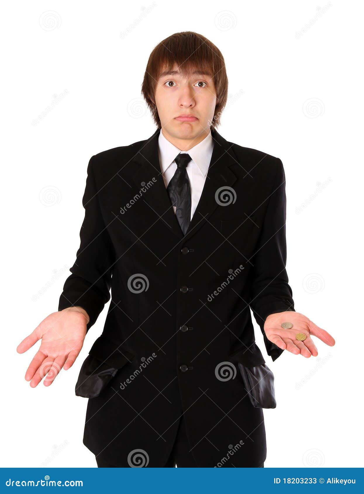 Businessman Shows that he Has No Money Stock Image - Image of moneyless ...