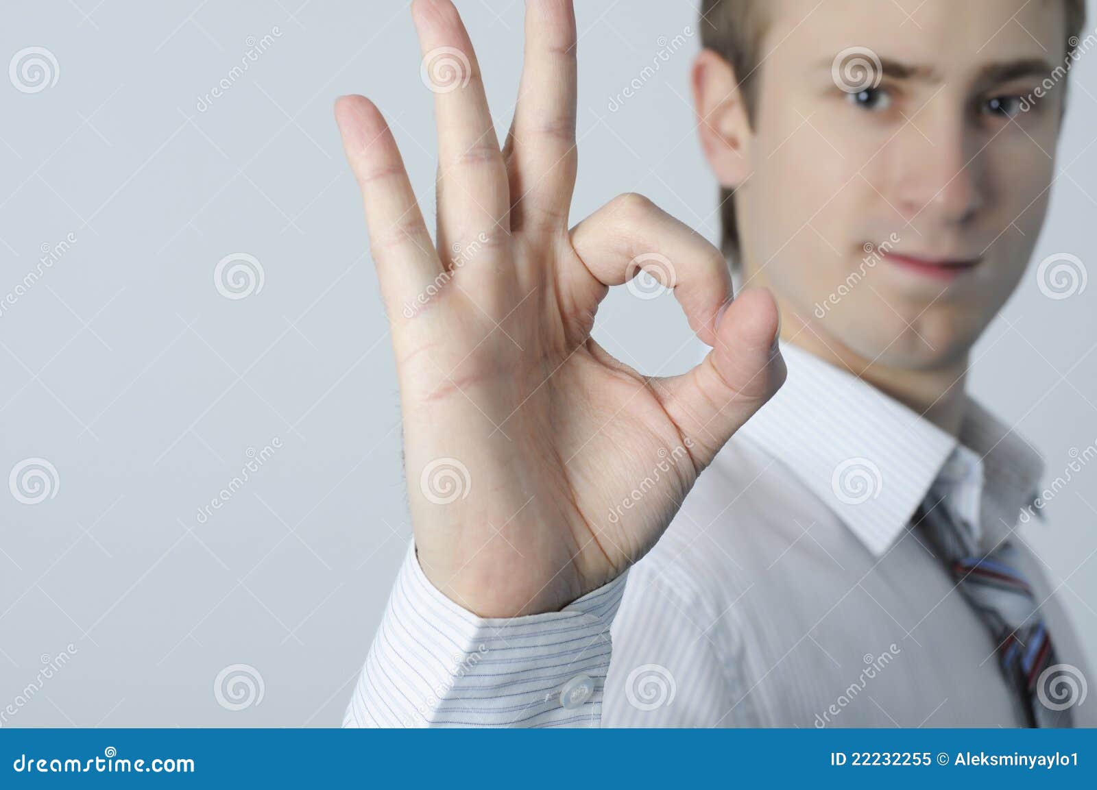 Businessman shows ok sign stock image. Image of caucasian - 22232255