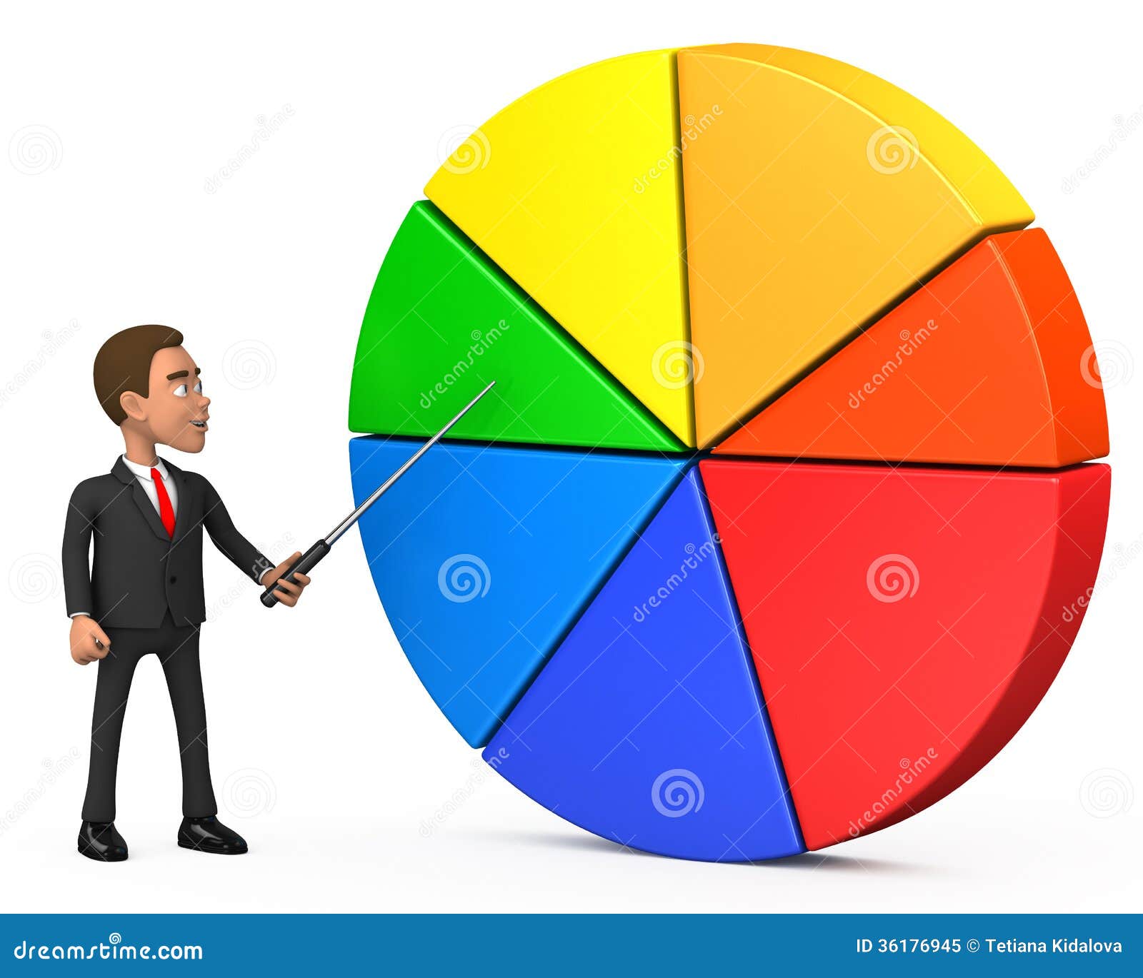Businessman Shows Pointer on the Graph Stock Illustration ...