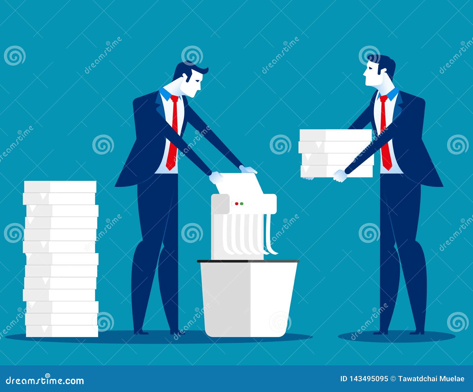 A Businessman is Shredding Important Documents. Concept Business Vector ...