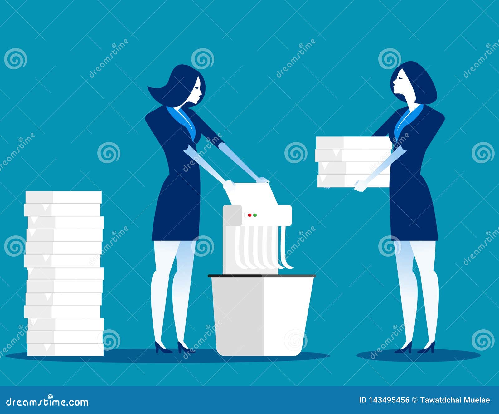 A Businessman is Shredding Important Documents. Concept Business Vector ...