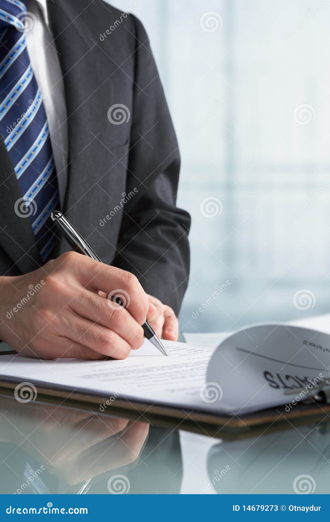 Businessman Signing Contract Stock Image - Image of clipboard ...
