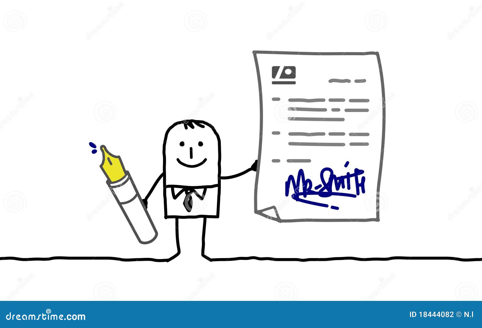 Businessman Signing Contract Stock Vector - Illustration of sign ...