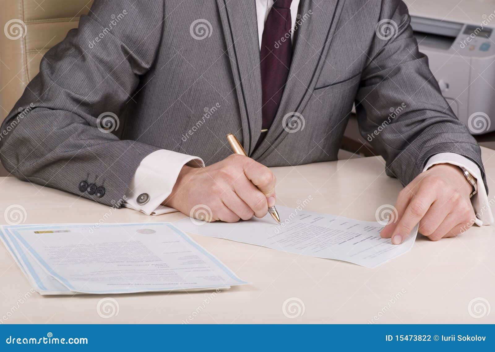 Businessman Signing Documents Stock Photo - Image of contract ...