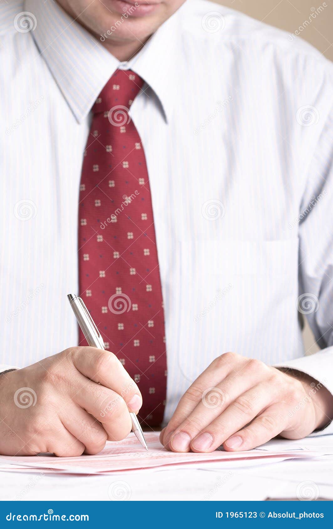 Businessman Signing Documents Stock Image - Image of shirt, appearance ...