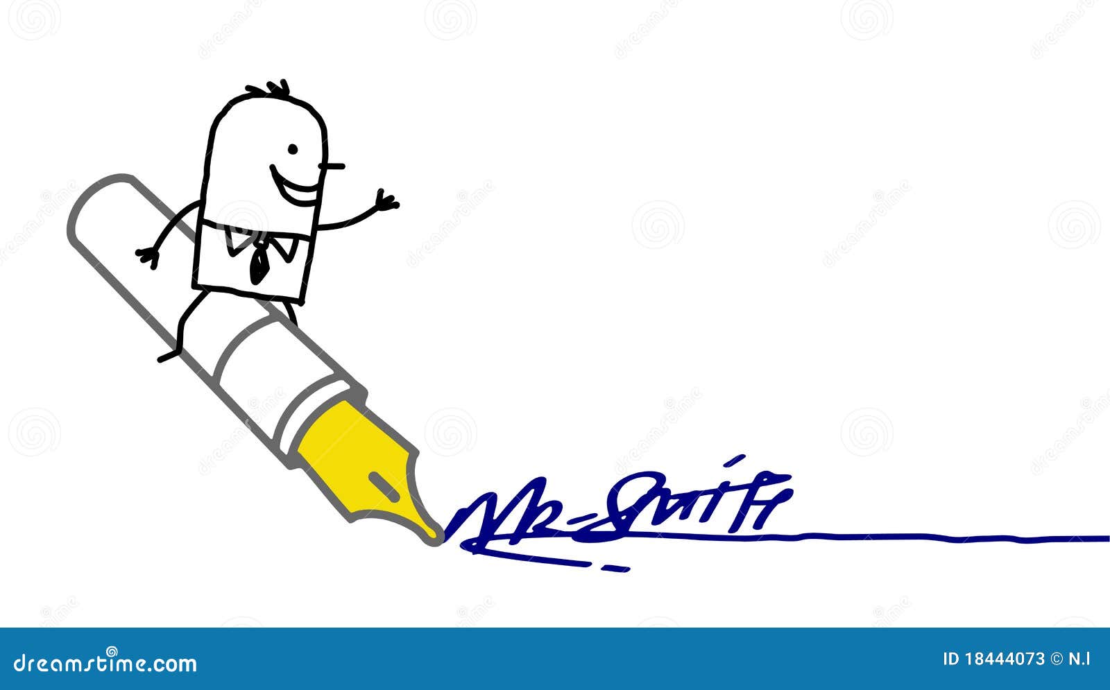 Businessman signing up stock vector. Illustration of drawing - 18444073