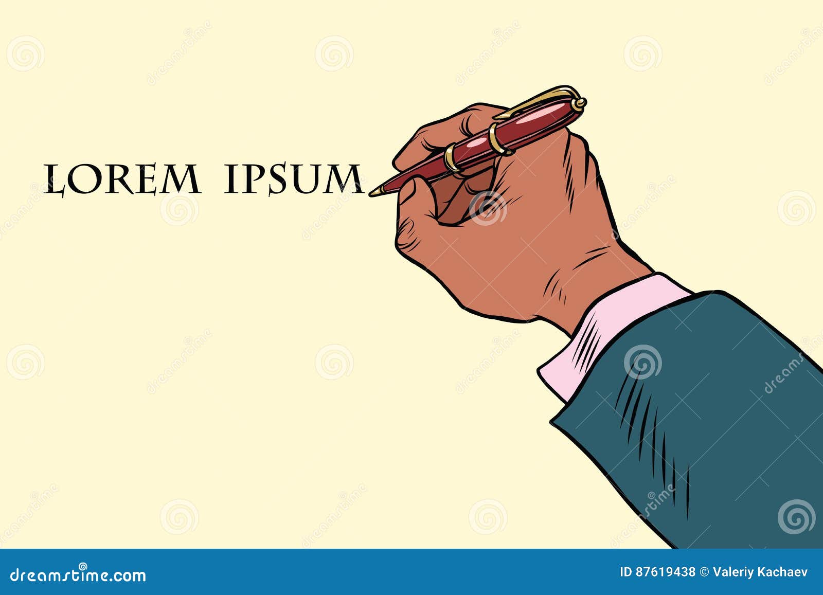 Businessman Signs a Document with a Pen Stock Vector - Illustration of ...