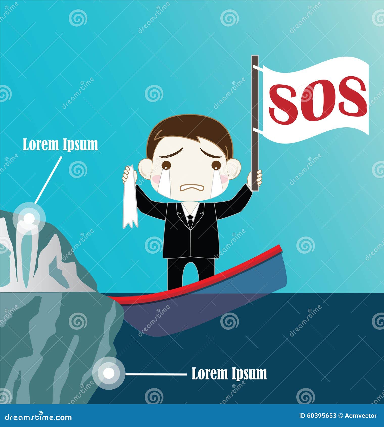 Sinking Boat Vector Illustration | CartoonDealer.com #49640810