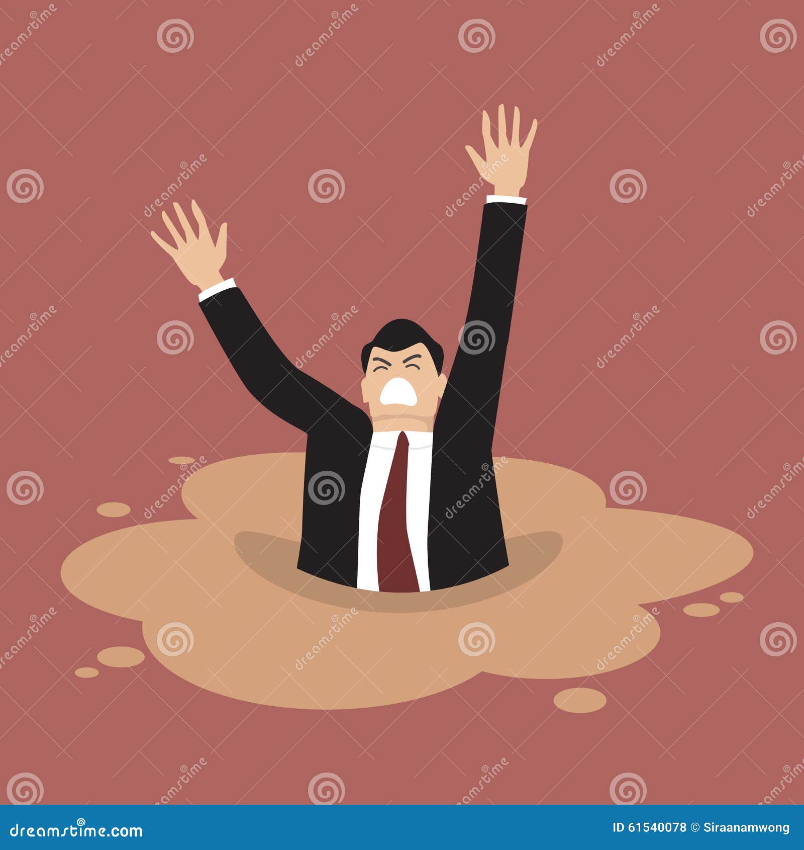 Sinking In Quicksand Cartoon Vector | CartoonDealer.com #19399573