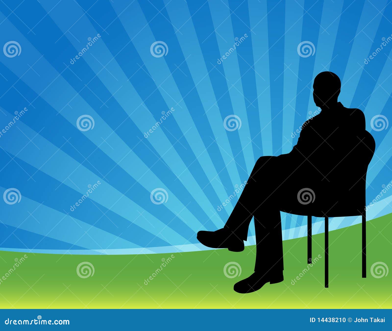 Businessman Sitting stock vector. Illustration of silhouette - 14438210