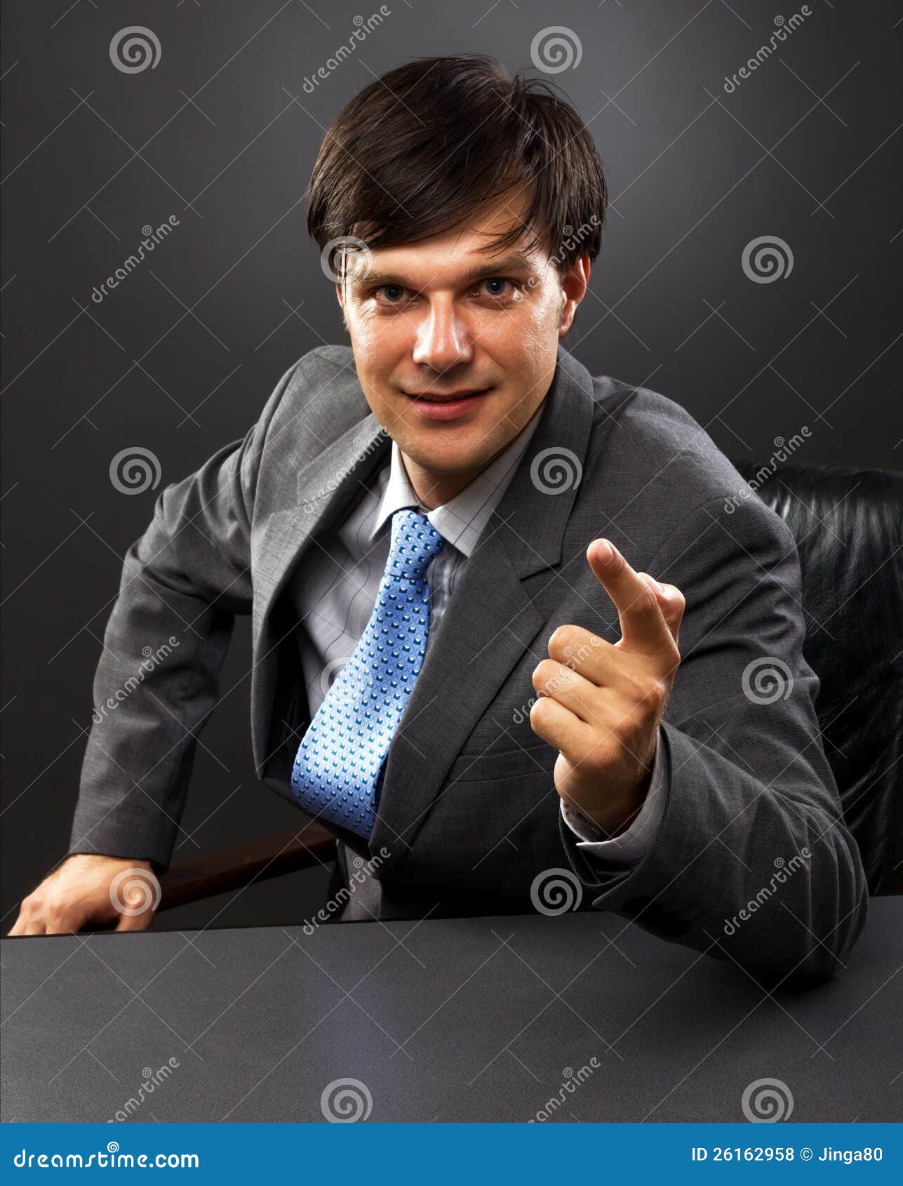 Businessman Sitting Behind His Desk Stock Photo - Image of corporate ...