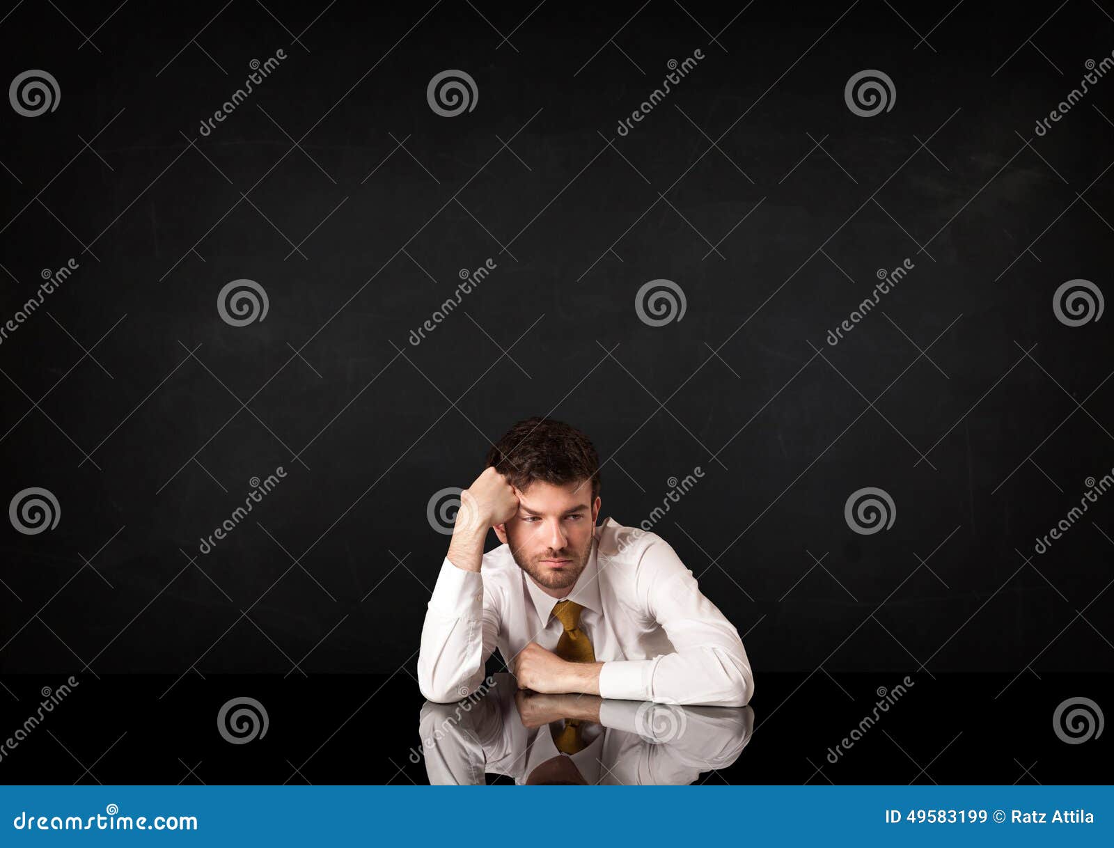 Businessman Sitting at a Desk Stock Image - Image of corporate ...