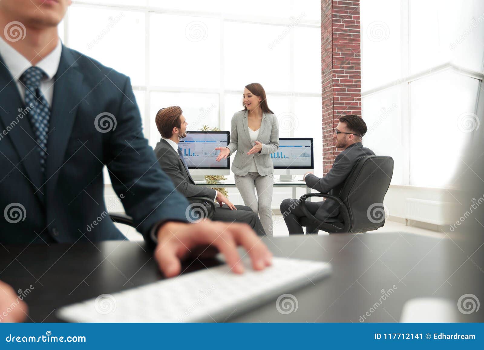 Elegant Professional Businessman Working on the Computer Stock Image ...