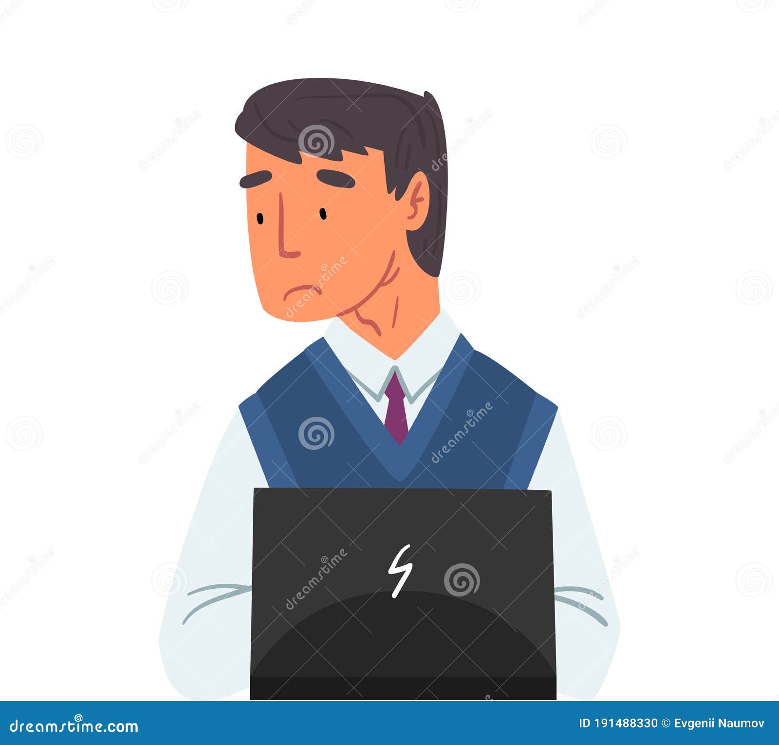 Businessman Sitting in Front of Computer, Stressed Male Office Manager ... Businessman Sitting in Front of Computer, Stressed Male Office Manager ...