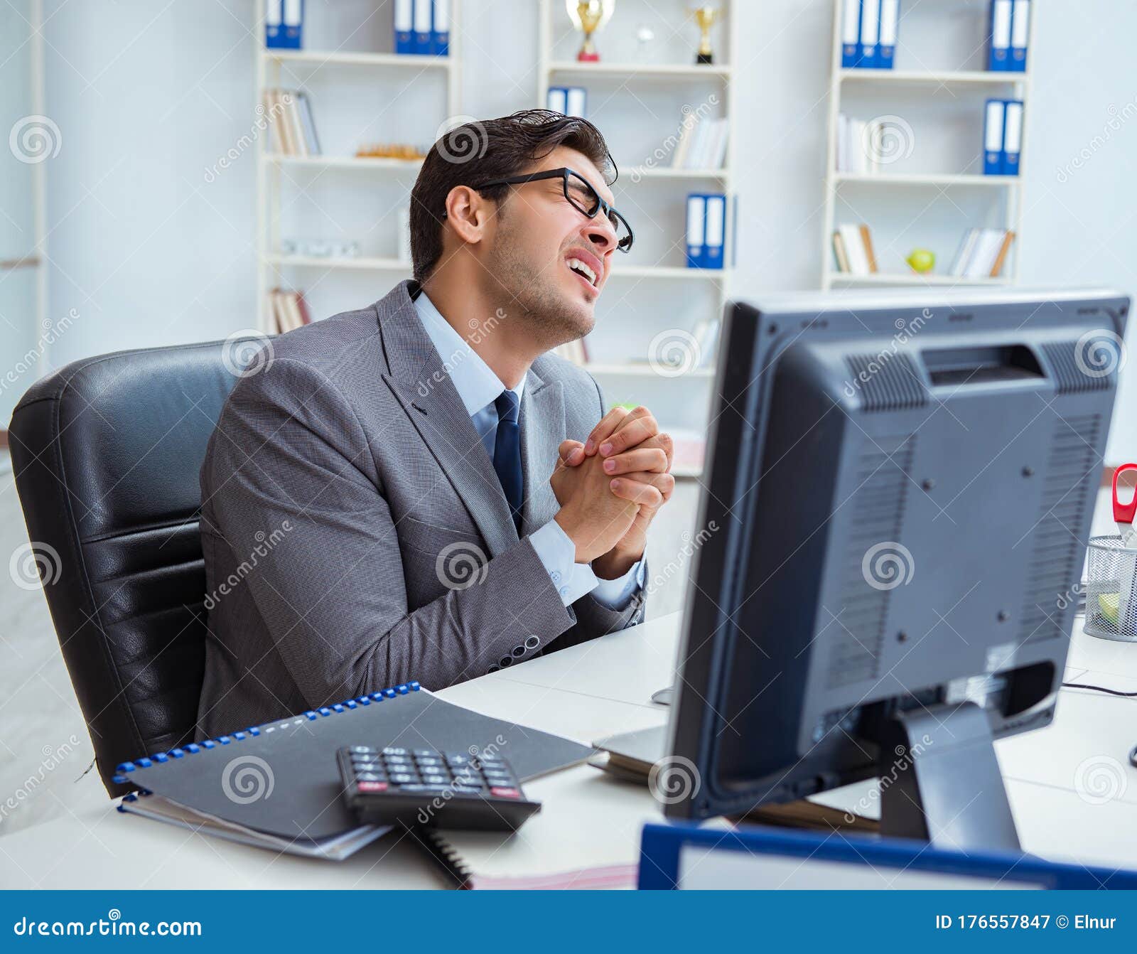 Businessman Sitting in Front of Many Screens Stock Image - Image of ... Businessman Sitting in Front of Many Screens Stock Image - Image of ...