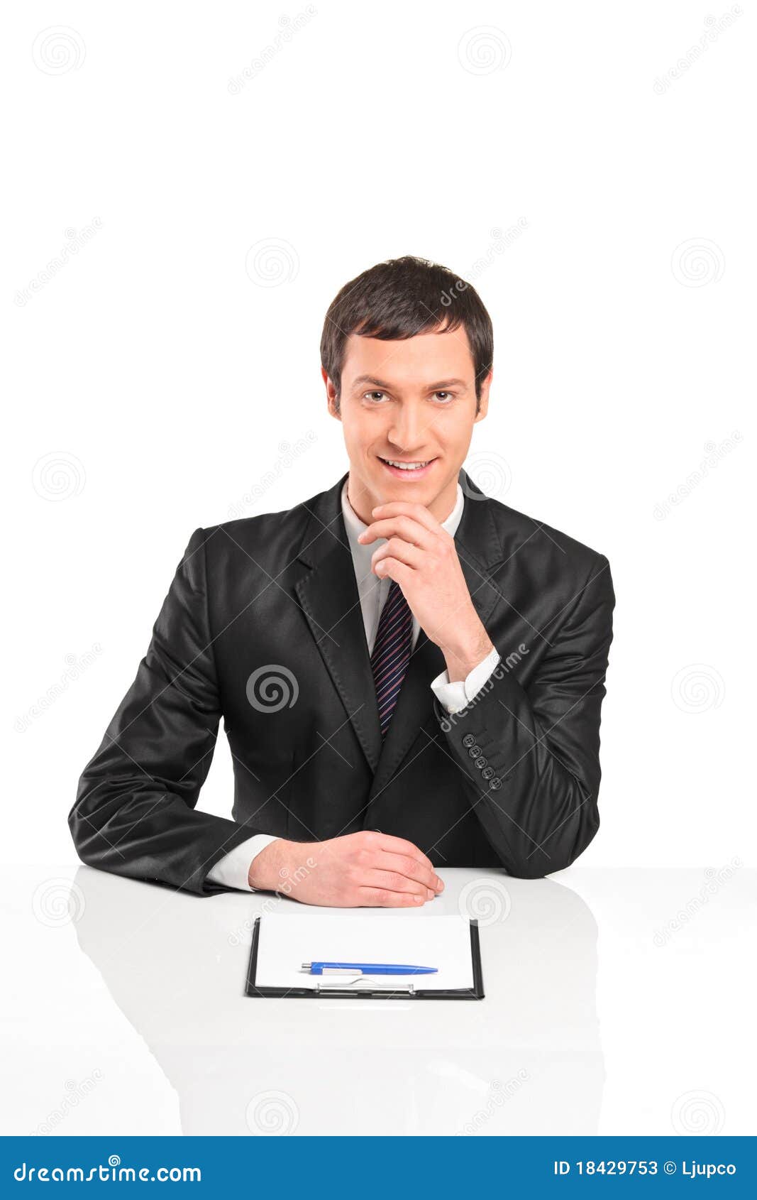 Businessman Sitting during an Interview Stock Image - Image of ...