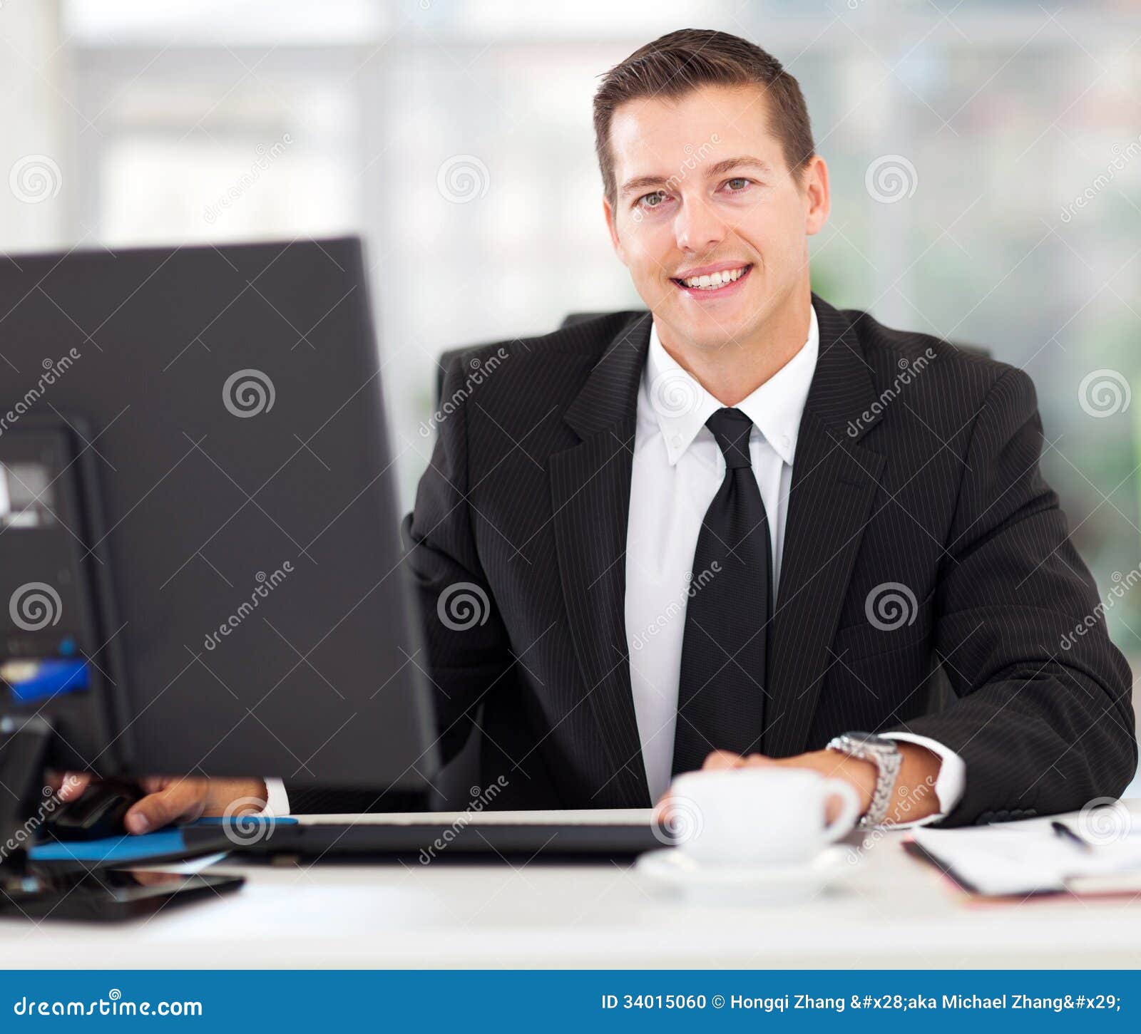 Businessman sitting office stock photo. Image of executive - 34015060