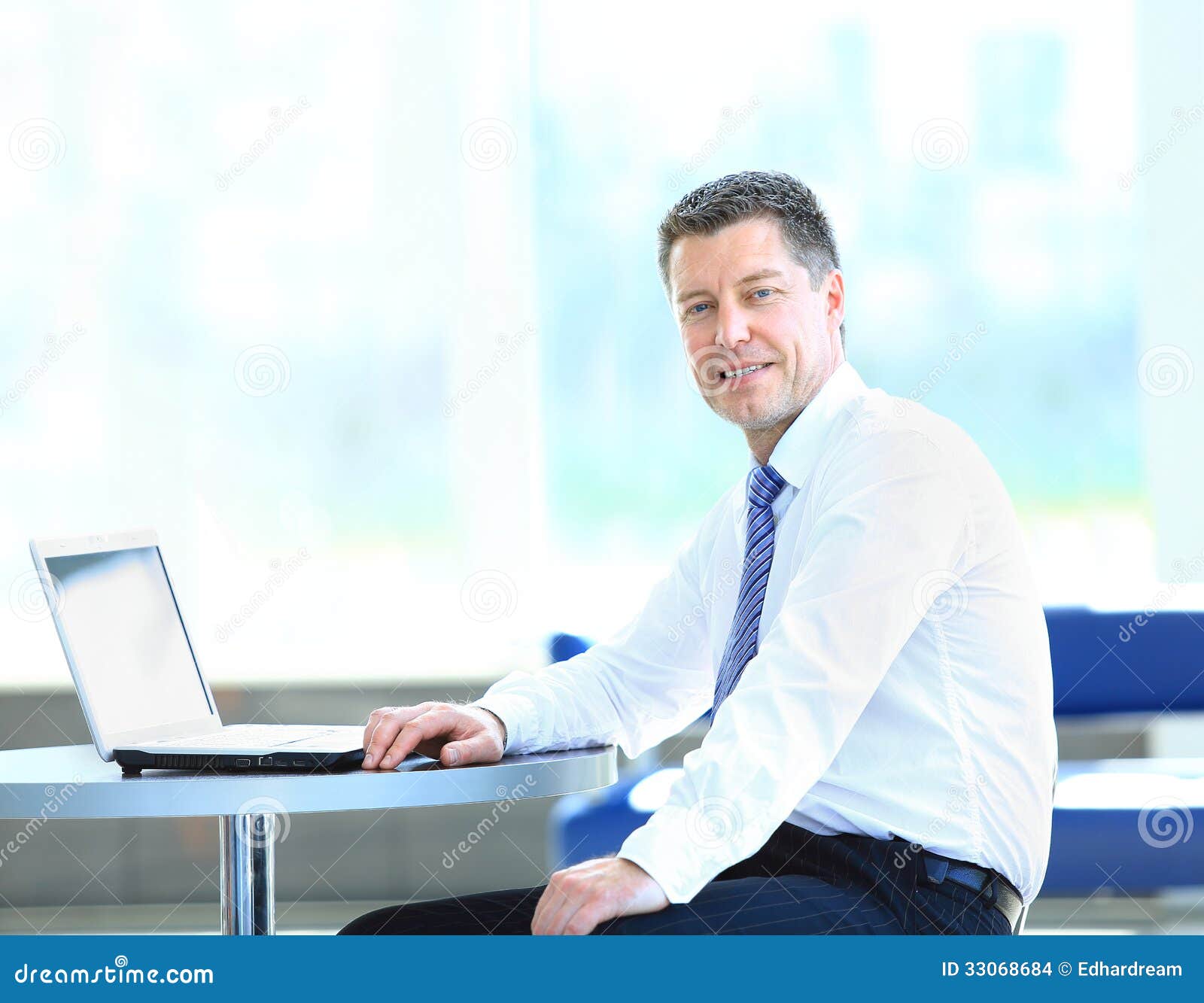 Businessman Sitting in Office Stock Photo - Image of happy, decisions ...