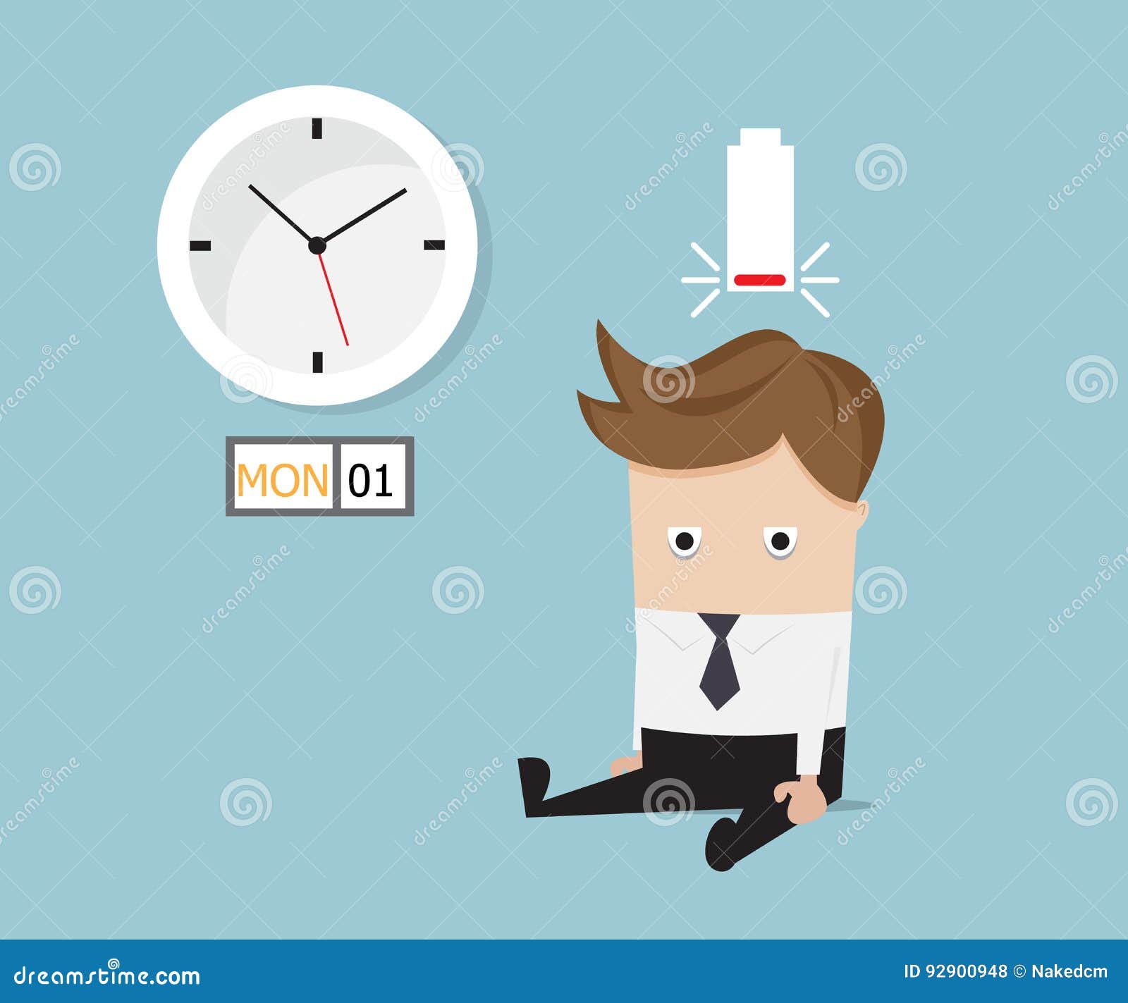 Monday Tired Office Coffeeman With Empty Red Coffee Cup Royalty-Free ...