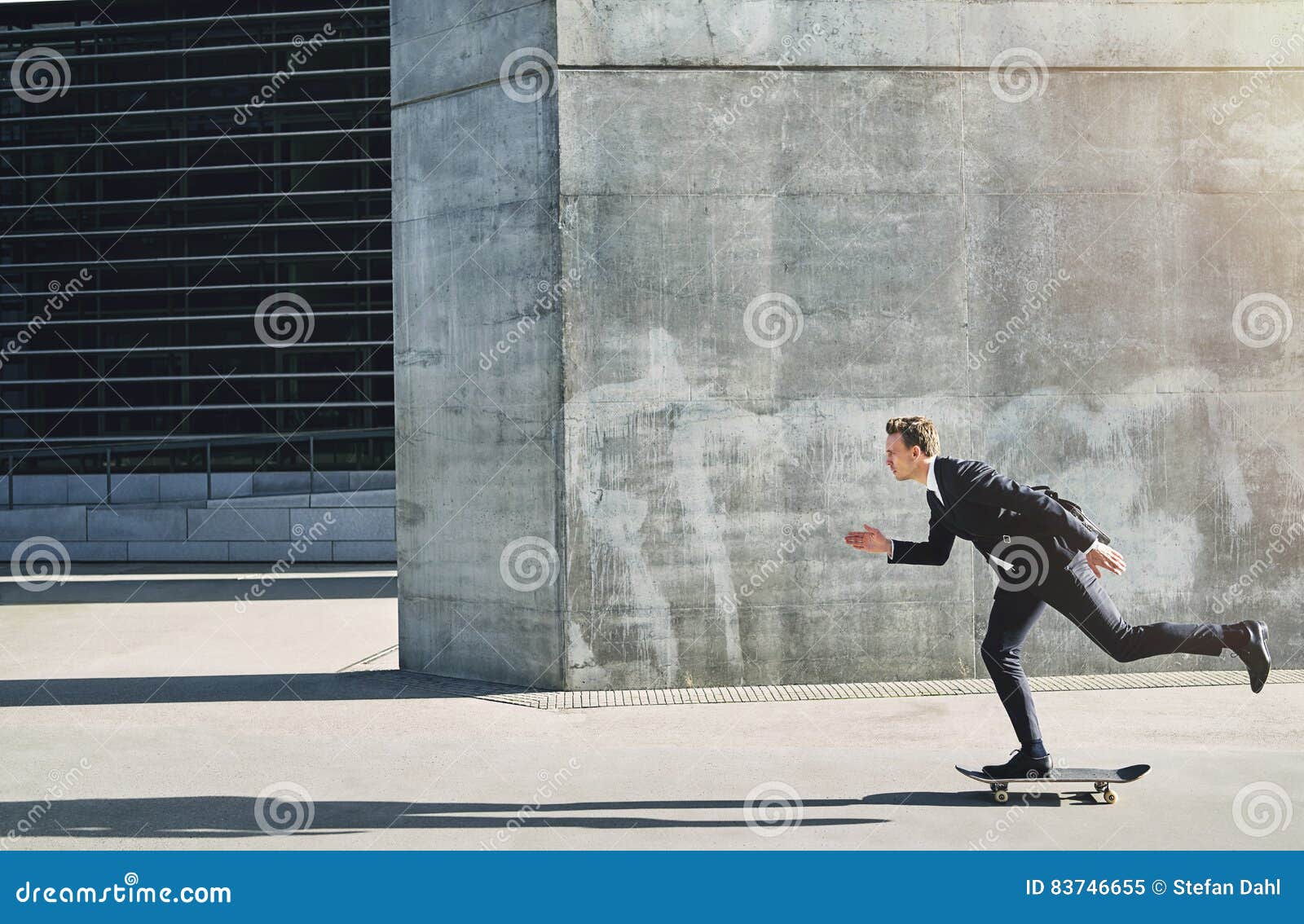 Businessman on a Skateboard Moving Forward Fast Stock Image - Image of ...