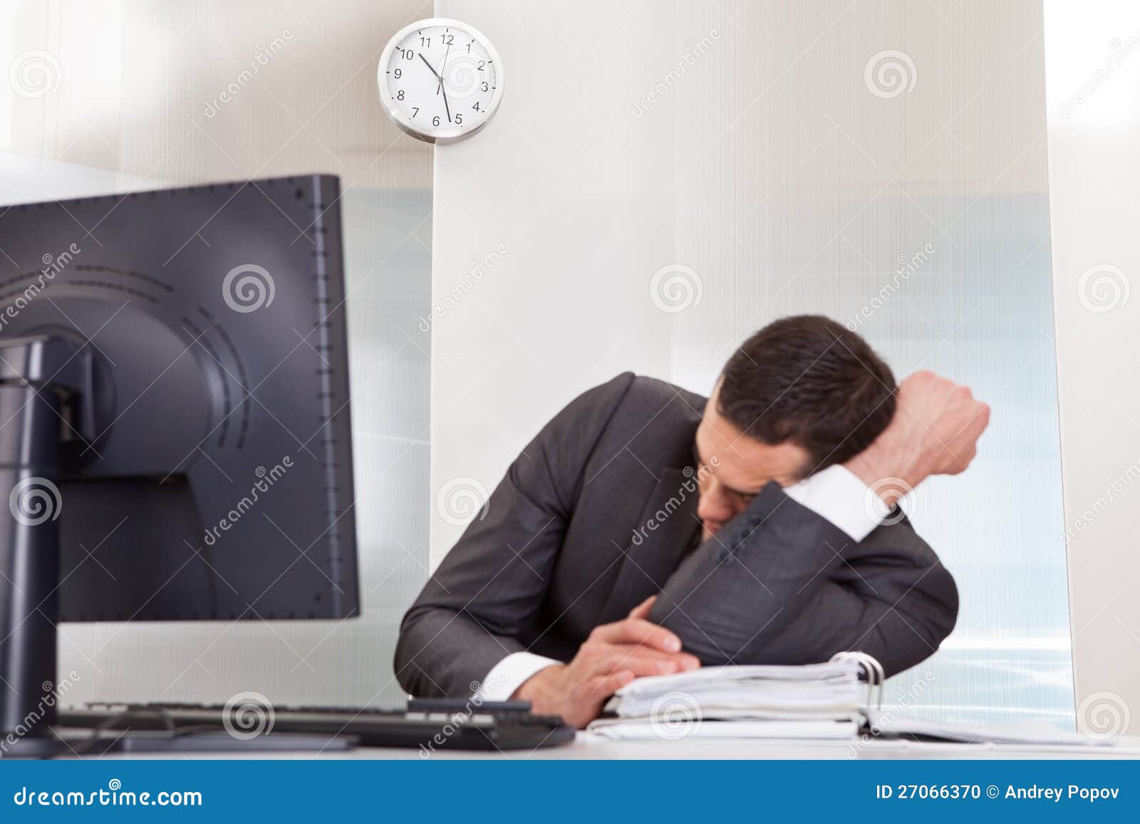 Businessman Sleeping at the Office Stock Photo - Image of employee ...