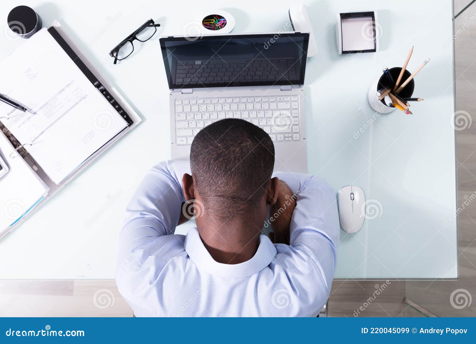 Businessman Sleeping at Work Desk Stock Image - Image of bill, angle ...