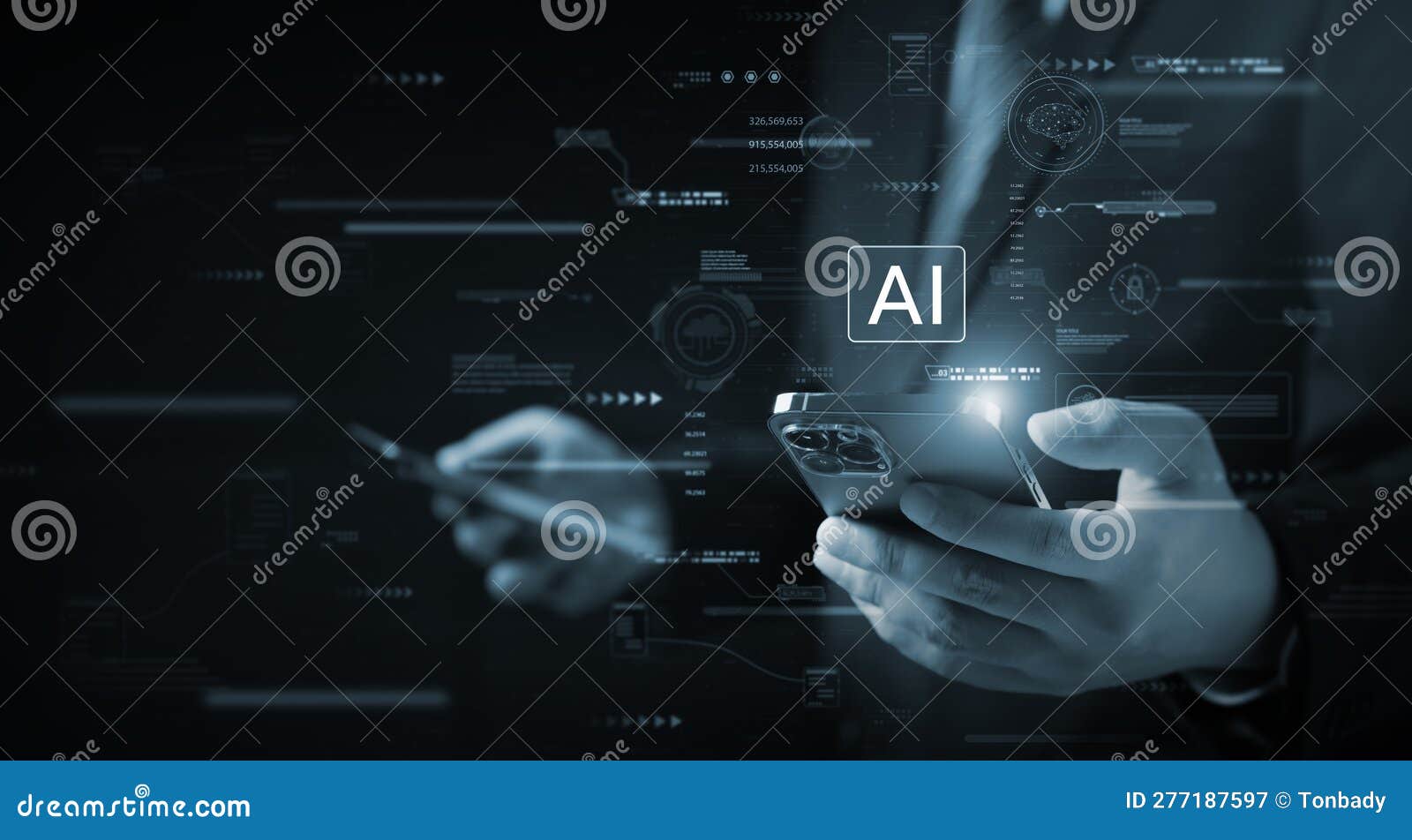 Businessman with Smart Artificial Intelligence AI Technology Stock ...