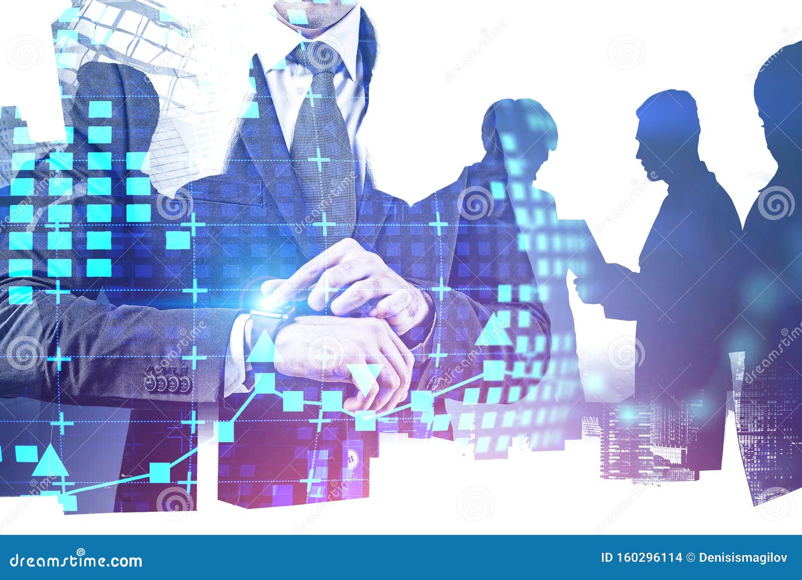 Businessman with Smartwatch, IoT and Coding Stock Photo - Image of icon ...