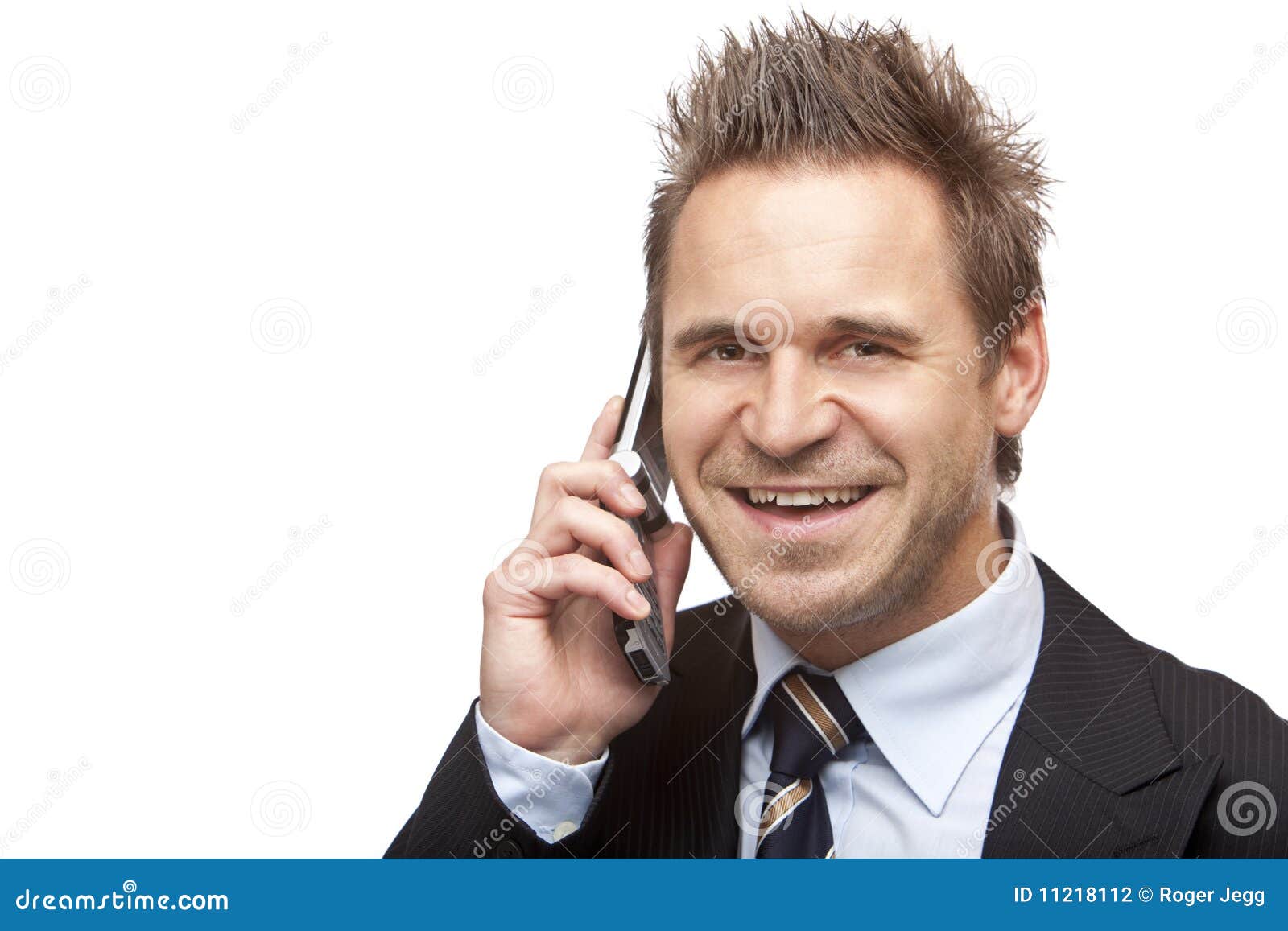 Businessman is Smiles Happy on the Phone Stock Photo - Image of people ...