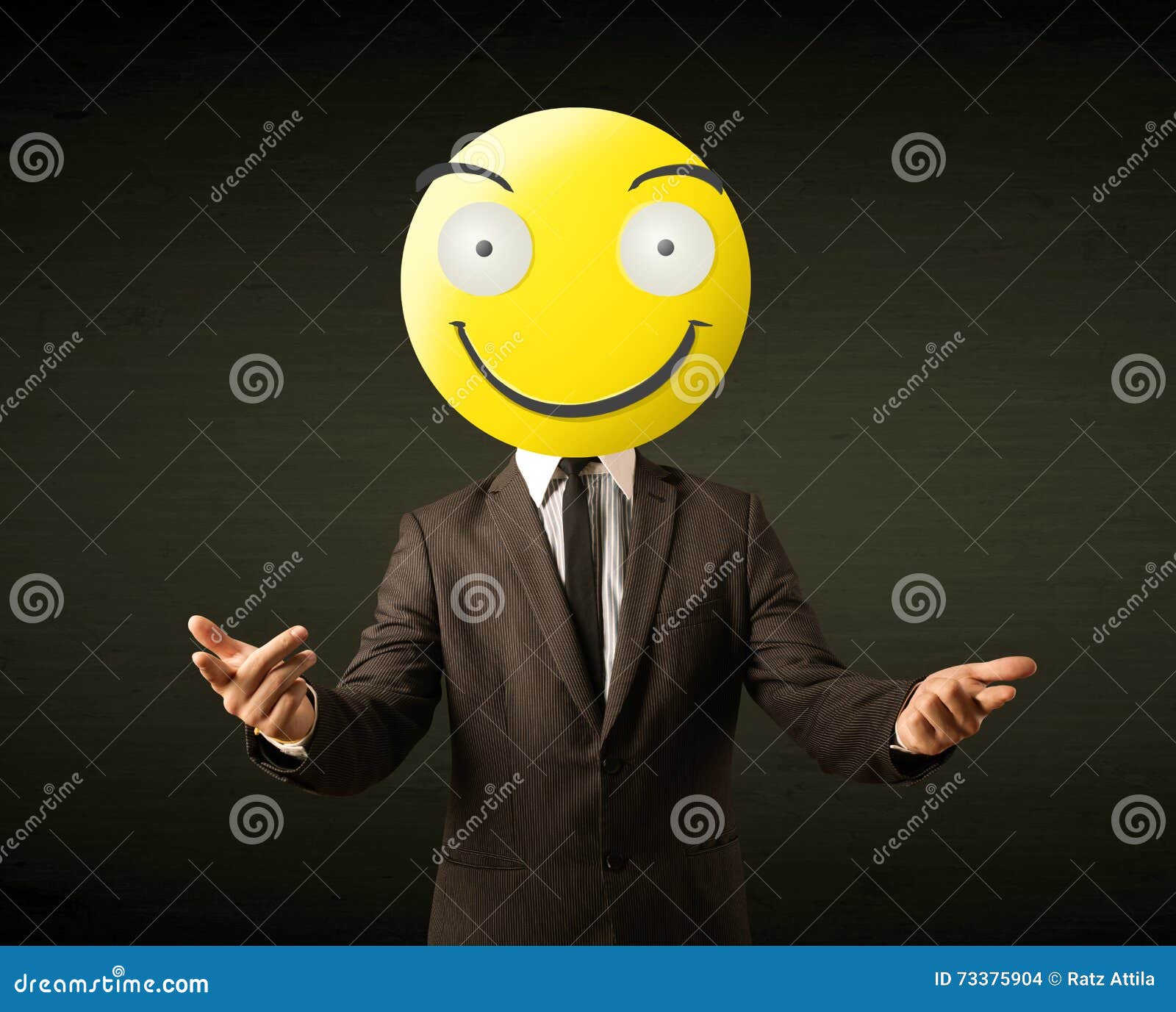 Businessman with Smiley Face Stock Photo - Image of front, emoticon ...