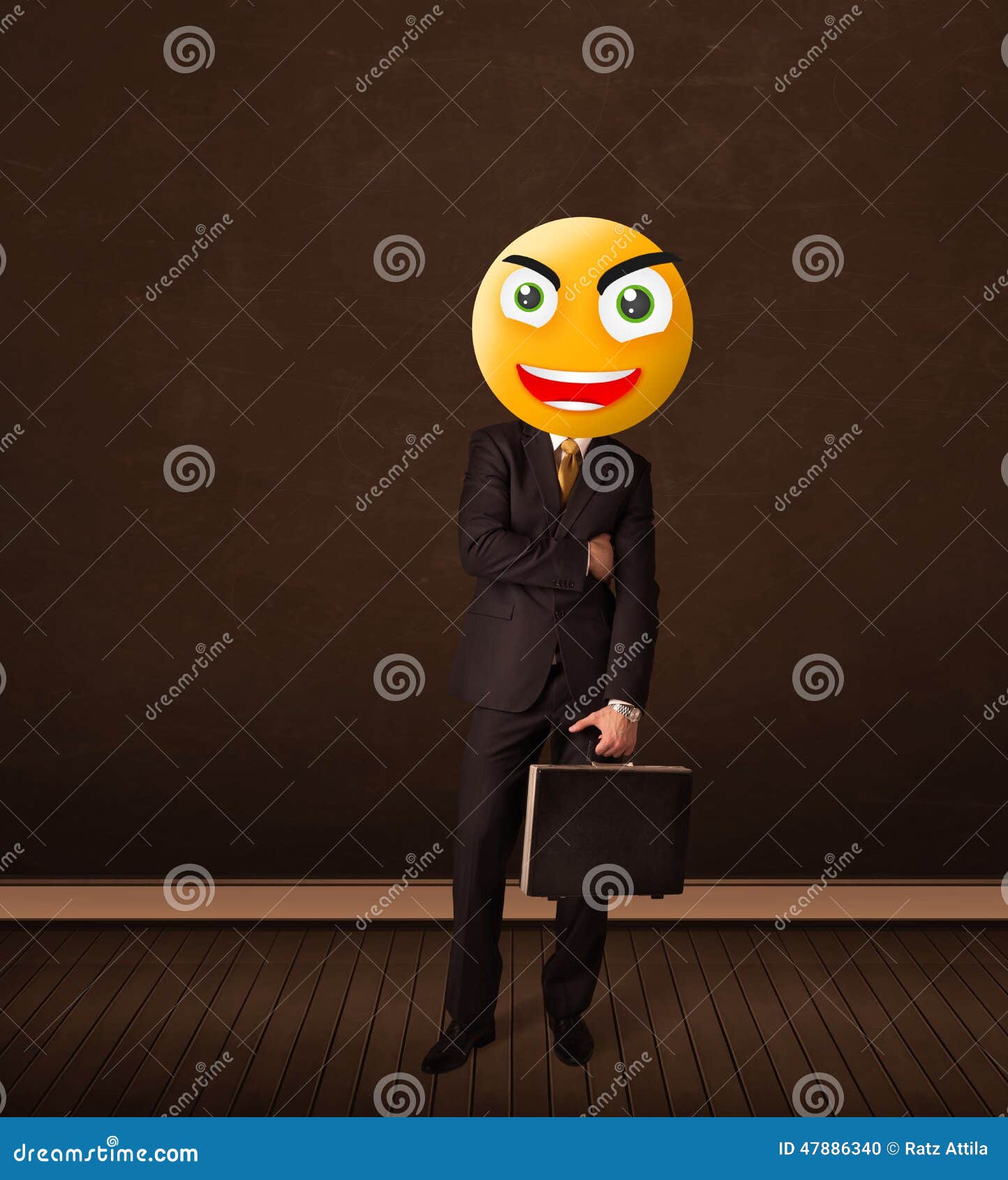 Businessman with Smiley Face Stock Photo - Image of male, business ...