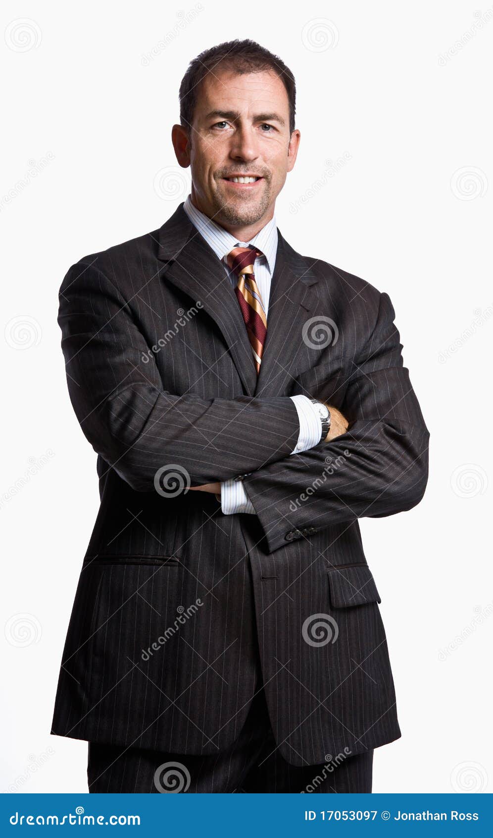 Businessman Smiling With Arms Crossed Stock Image Image Of European