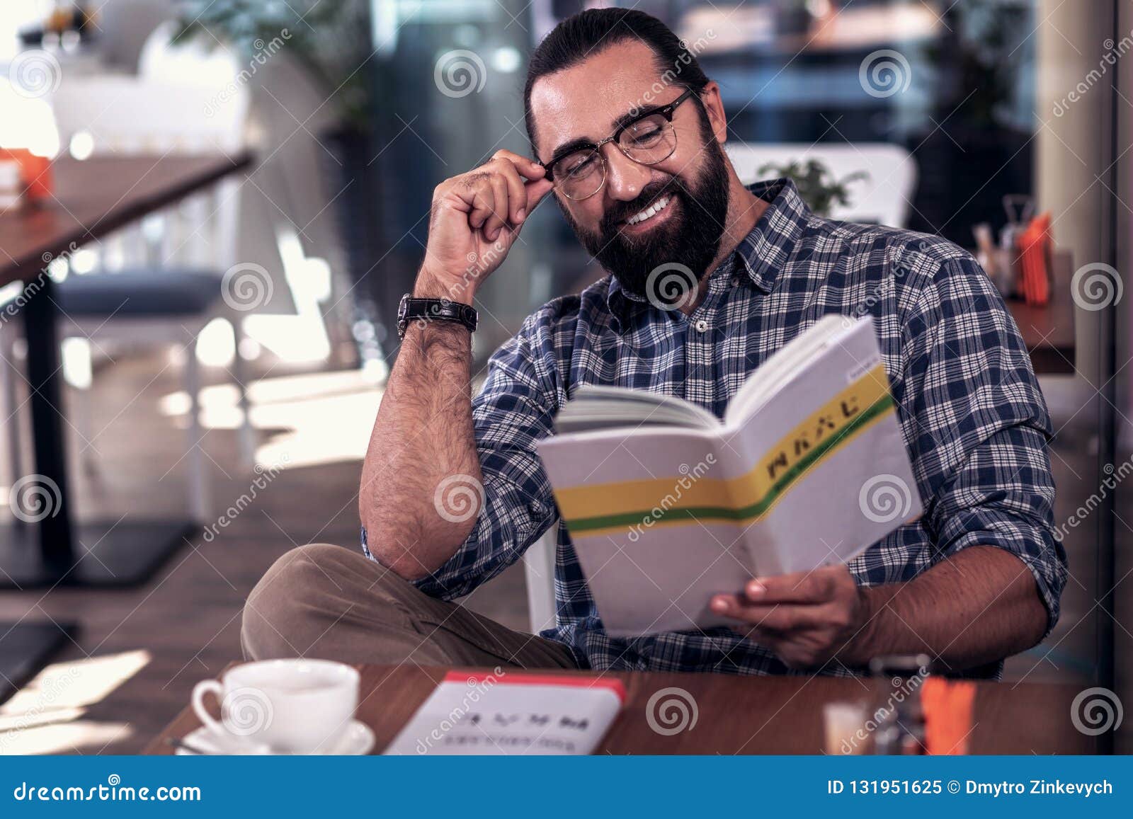 Businessman Smiling Enjoying Process of Studying Foreign Language Stock ...