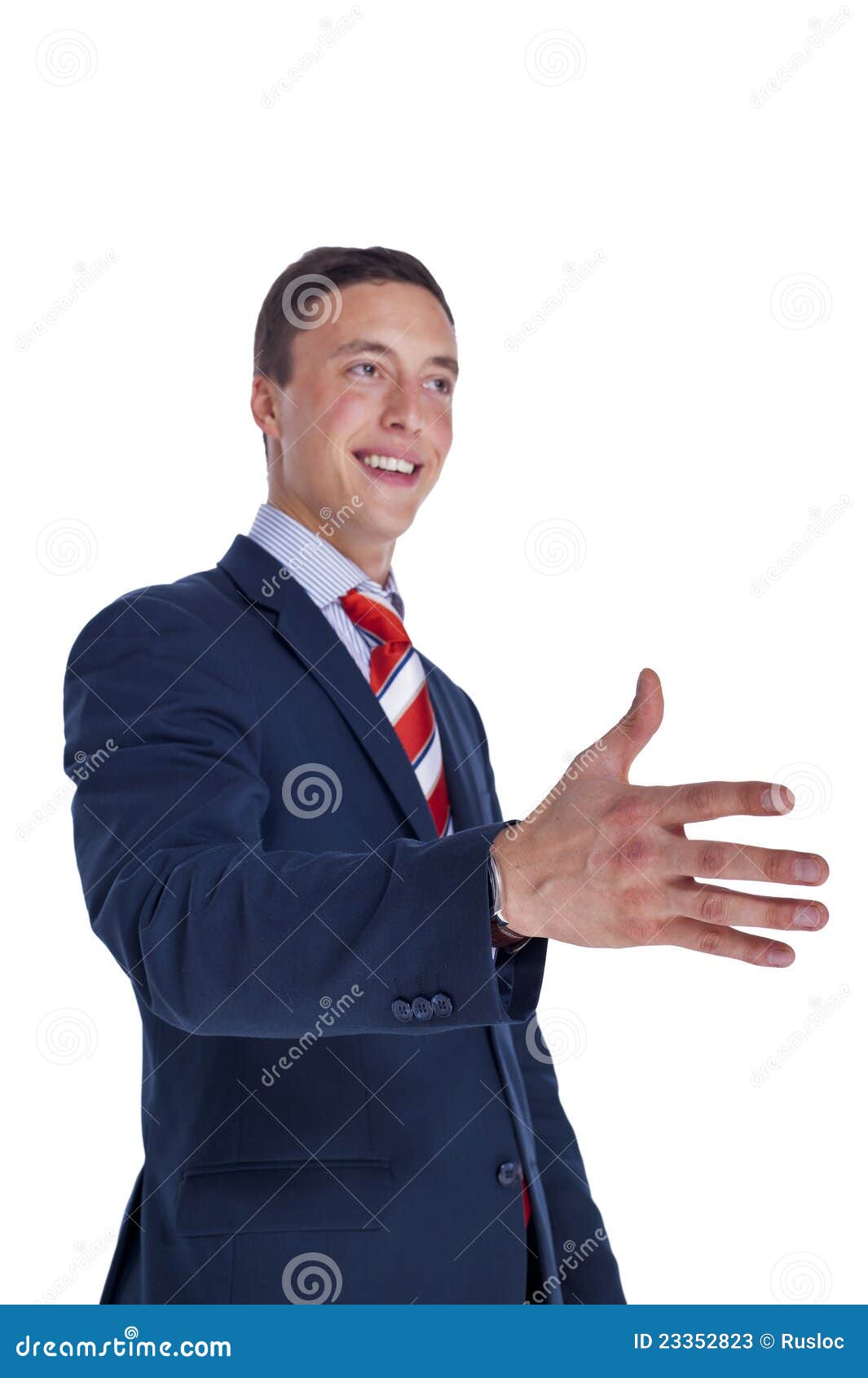 Businessman Smiling and Offering a Handshake Stock Image - Image of ...